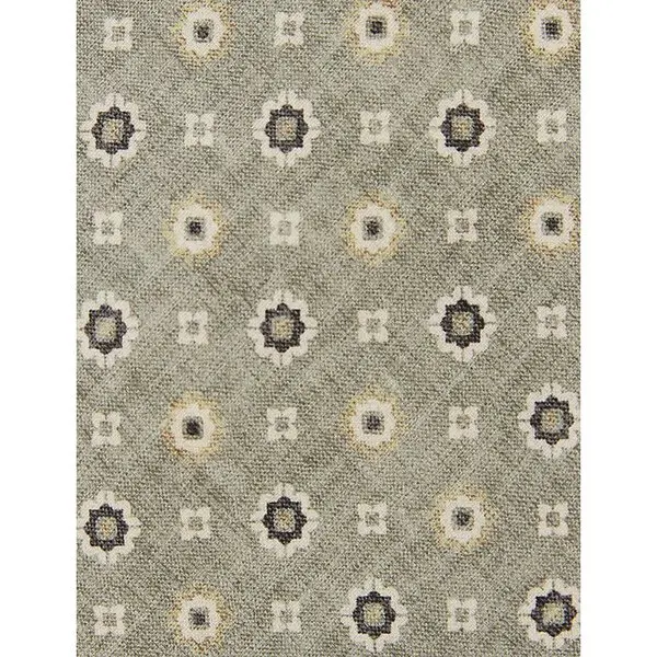 REISS Floral Medallion-print Silk Neck Tie - Soft Sage