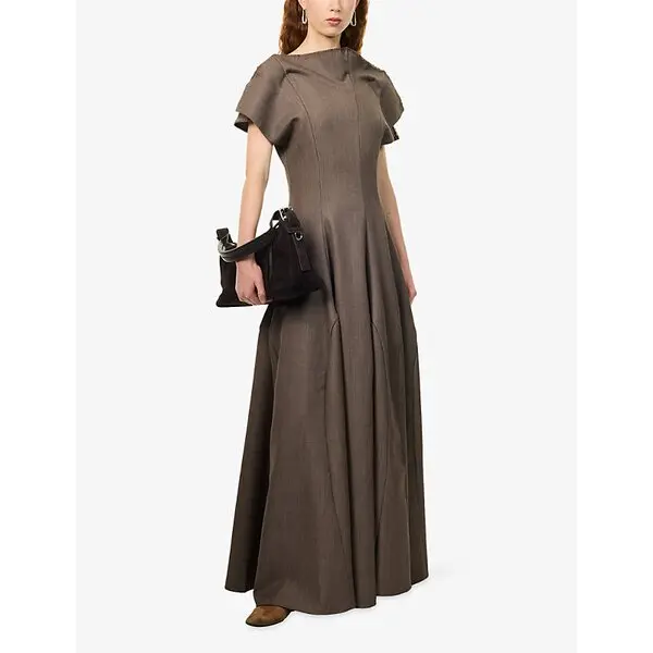 RUOHAN Elara Draped Wool Maxi Dress