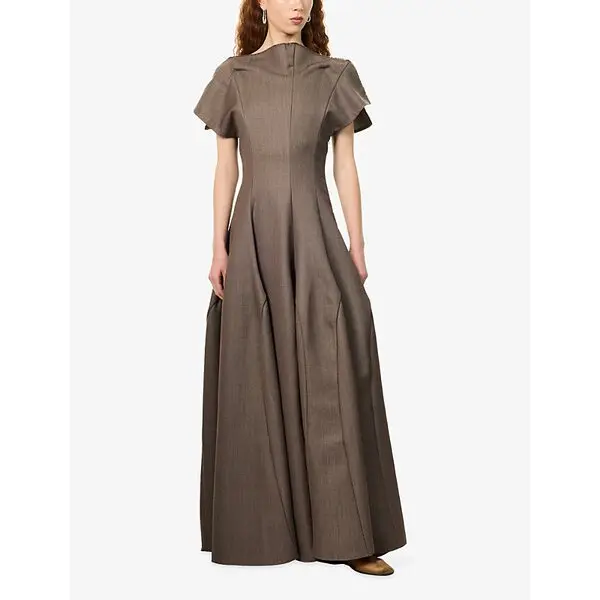 RUOHAN Elara Draped Wool Maxi Dress