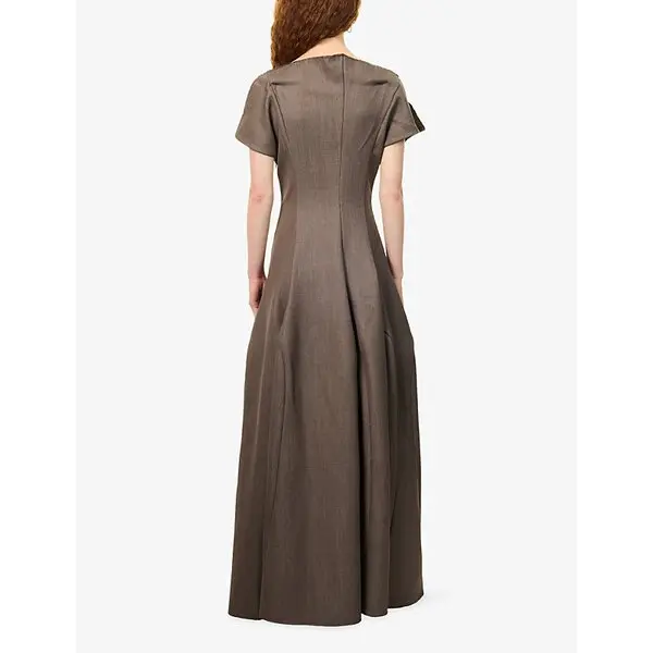 RUOHAN Elara Draped Wool Maxi Dress