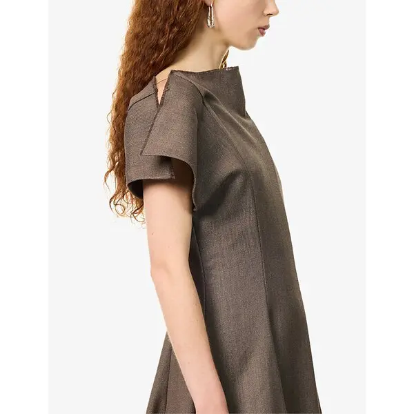RUOHAN Elara Draped Wool Maxi Dress