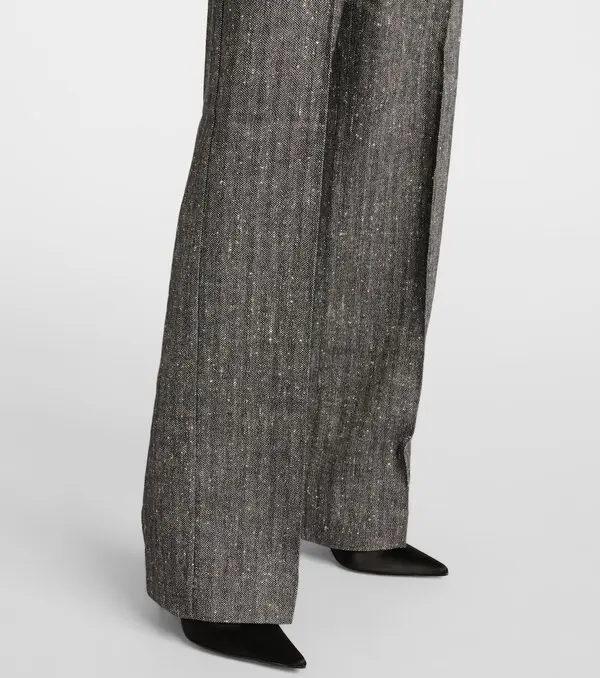 Dolce & Gabbana High-rise Wool-blend Wide-leg Pants