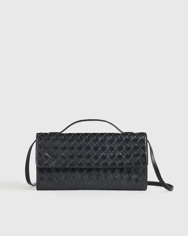 Quince Eloise Handwoven Clutch - Black