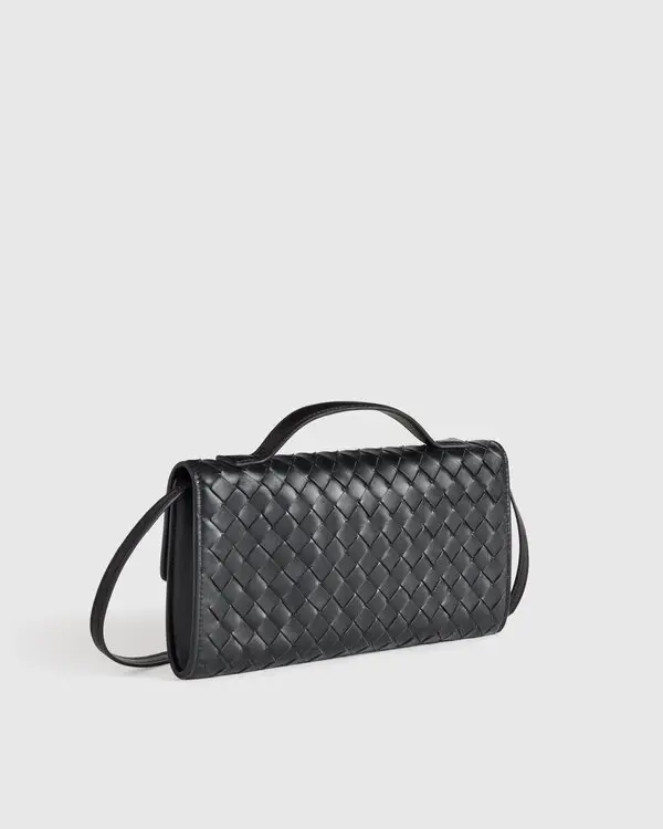Quince Eloise Handwoven Clutch - Black