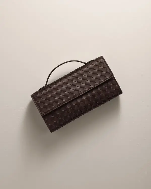 Quince Eloise Handwoven Clutch - Dark Brown