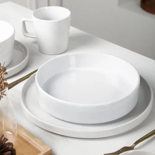 STONE + LAIN Celina Stoneware 4-piece Pasta Bowl Set - White