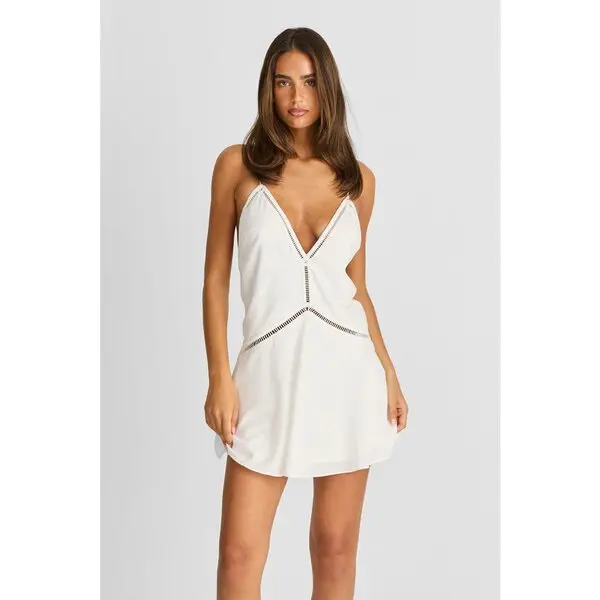 SASHA THERESE Tansy Mini Dress With Plunging Neckline And Open Back