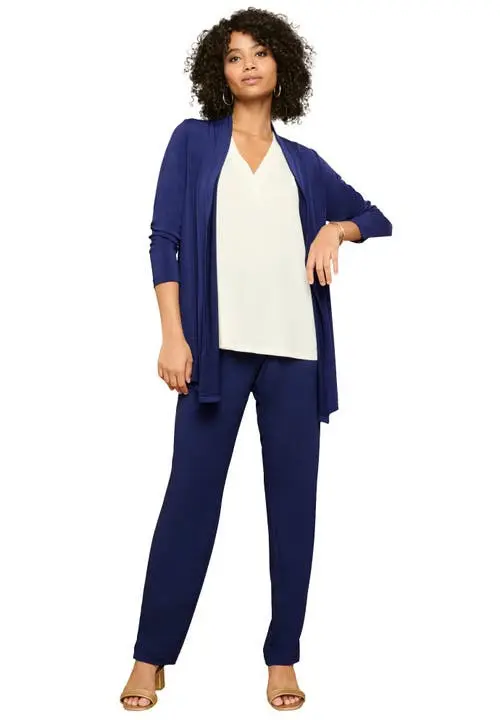 Roaman's Ultrasmooth® Fabric Straight Leg Pant - Navy