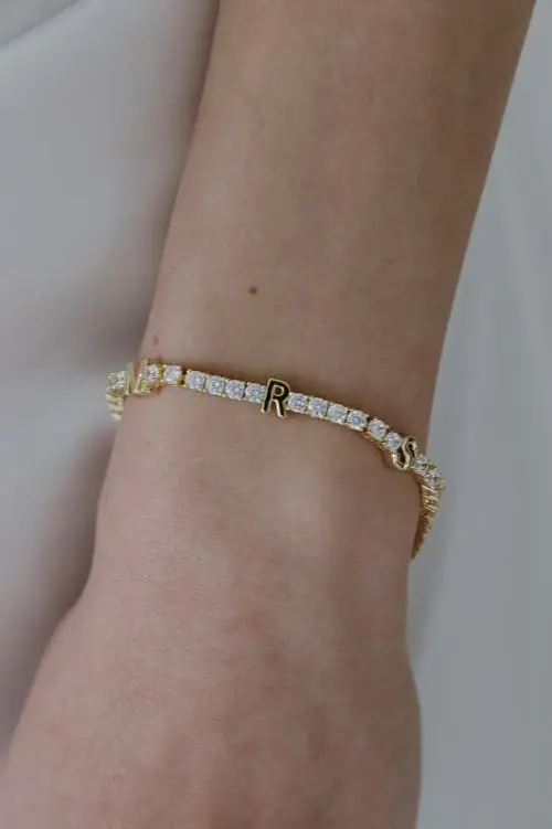 UNTAMED PETALS Mrs Crystal Bracelet - Metallic Silver