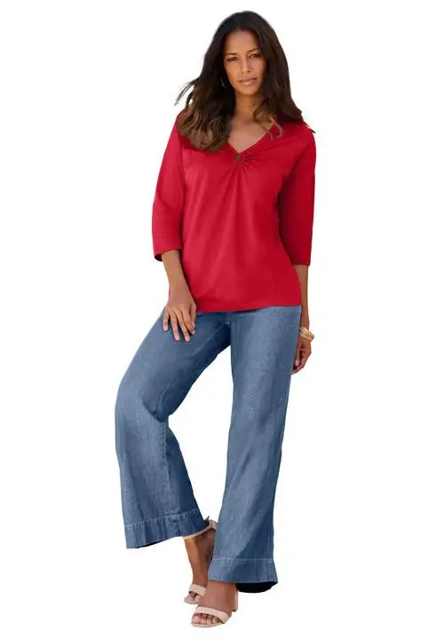 Roaman's Ultimate Keyhole V Neck Tee