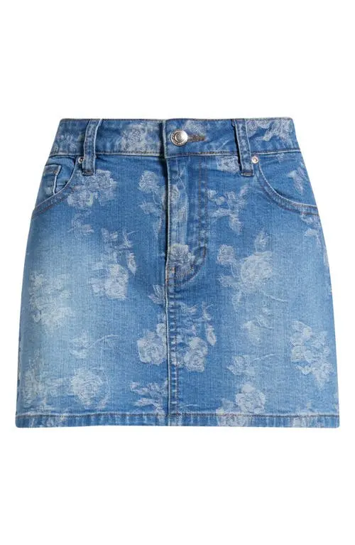 FADE OUT LOUD Rose Jacquard Miniskirt