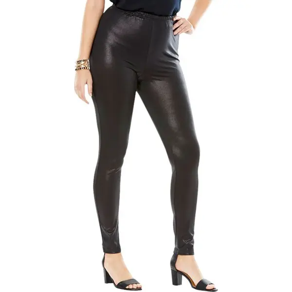Roaman's Metallic Legging - Black