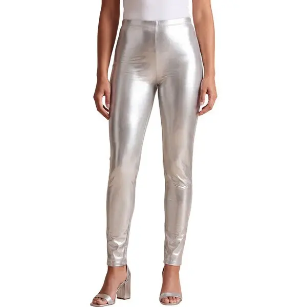 Roaman's Metallic Legging - Silver
