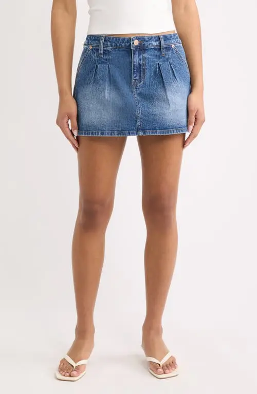 FADE OUT LOUD Pleated Denim Miniskirt