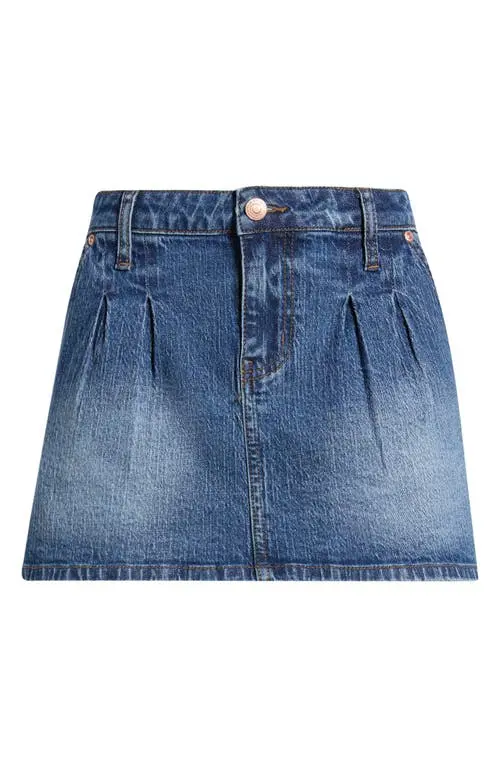 FADE OUT LOUD Pleated Denim Miniskirt