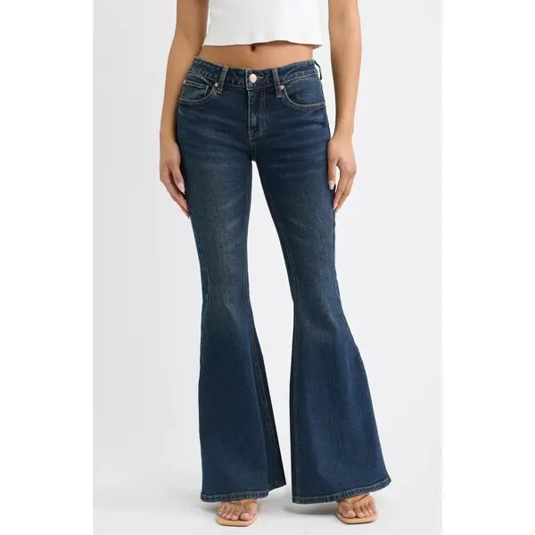 FADE OUT LOUD Twisted Seam Low Rise Bell Bottom Jeans