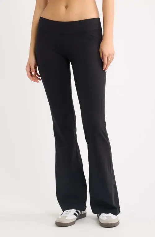 Bp. Foldover Flare Jersey Pants - Black