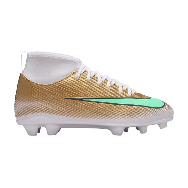 Nike Kylian Mbappé X Mercurial Superfly 11 Club Fg Mg Gs 'metallic Green Glow - Gold