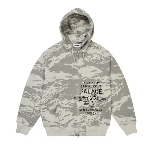 PALACE Dove Stamp Waffle Zip Hood - White