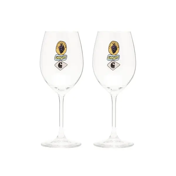 Carhartt Work In Progress Stacked Grapes Wine Glass Set 'clear