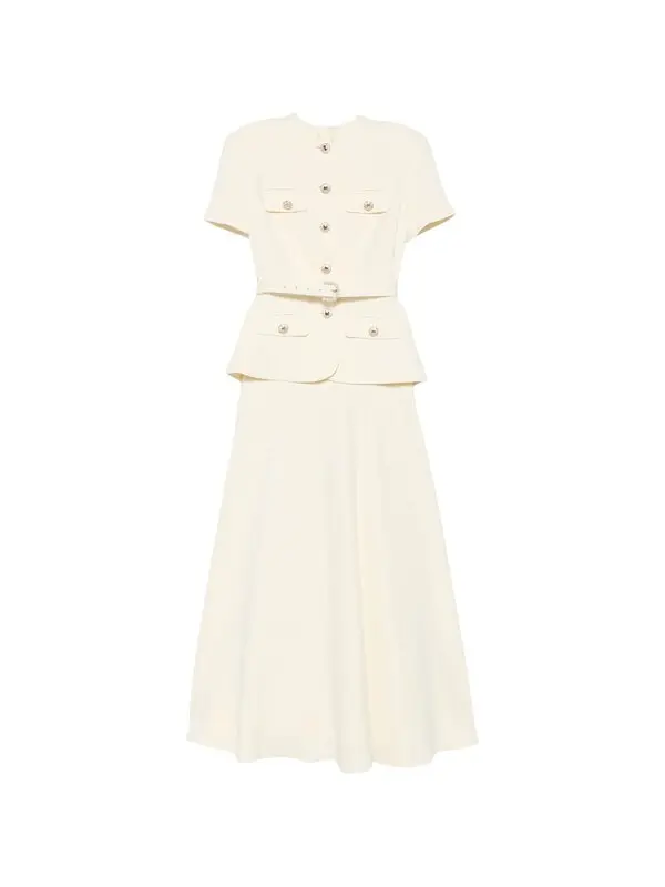 SELF-PORTRAIT Embellished Button-front Maxi Dress