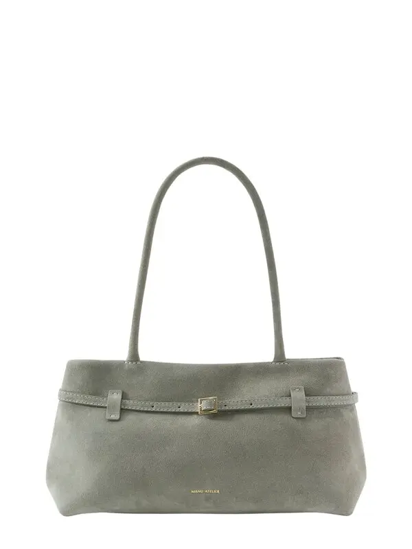 Manu Atelier East West Suede Mini Handbag With Adjustable Strap