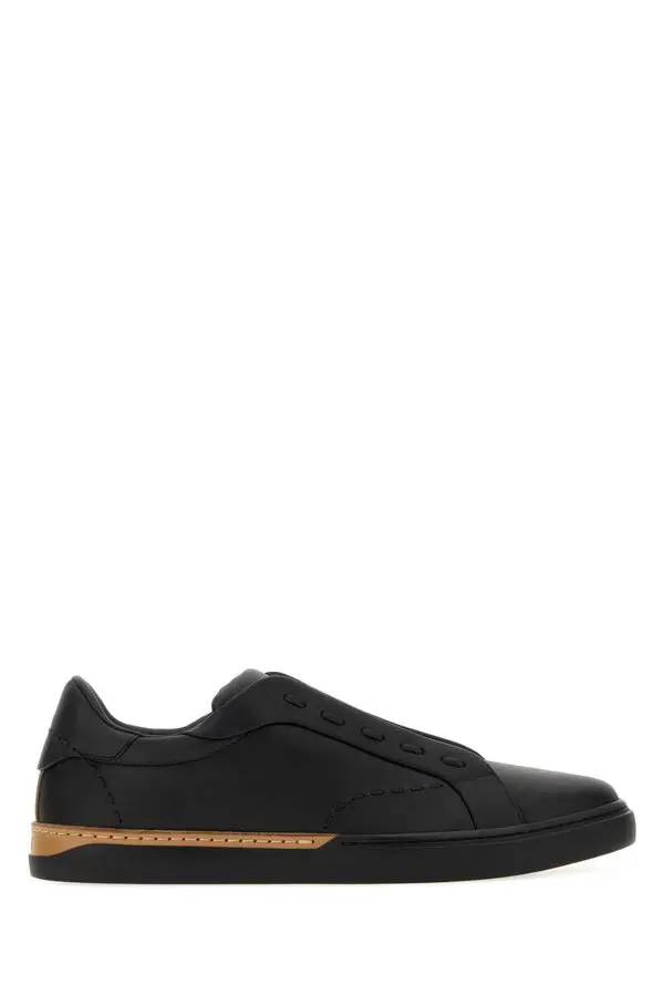 Fendi City Leather Slip-on Sneakers