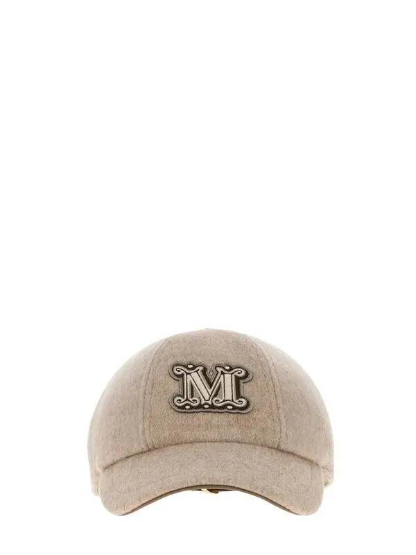 Max Mara Cashmere Baseball Cap With Curved Visor - Beige