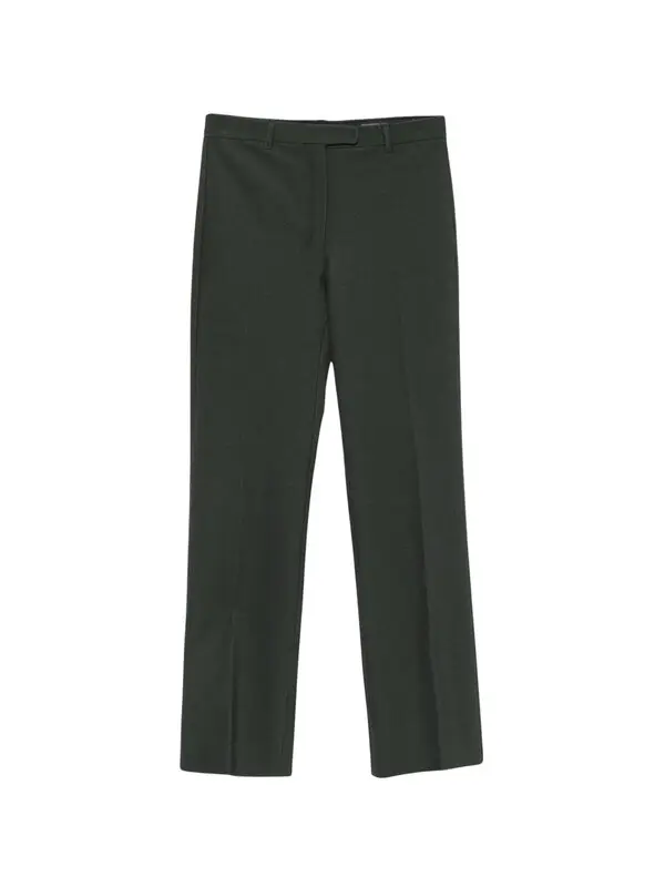 Max Mara Umanita High-waist Wide-leg Trousers With Center Pleat - Green