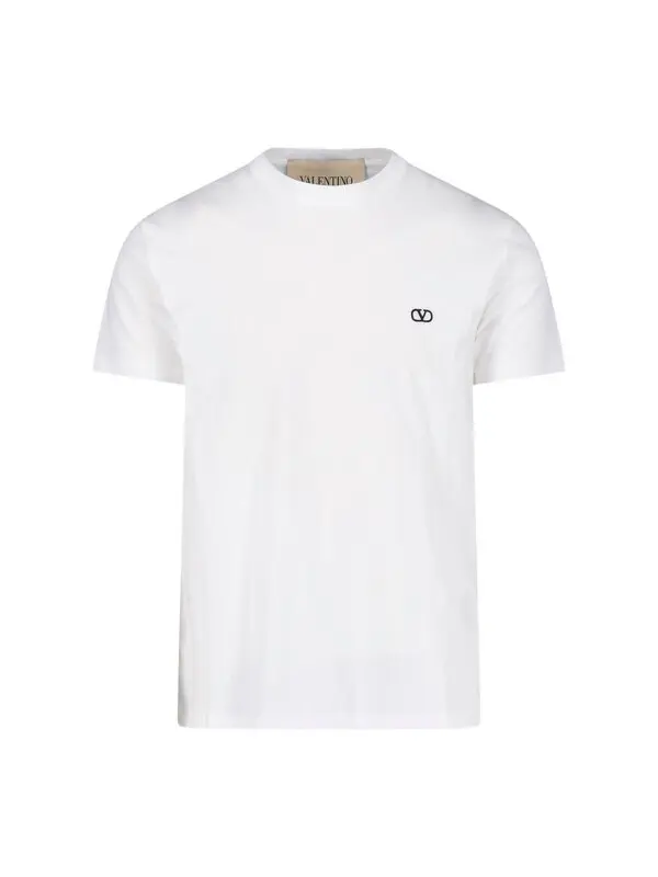 Valentino Garavani Logo-embroidered Cotton T-shirt - White