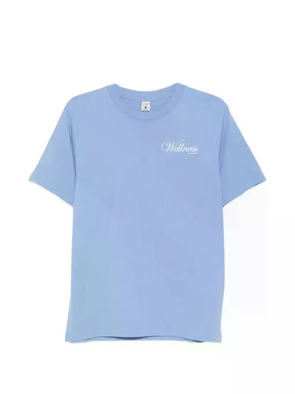Sporty & Rich Logo Print Cotton T-shirt
