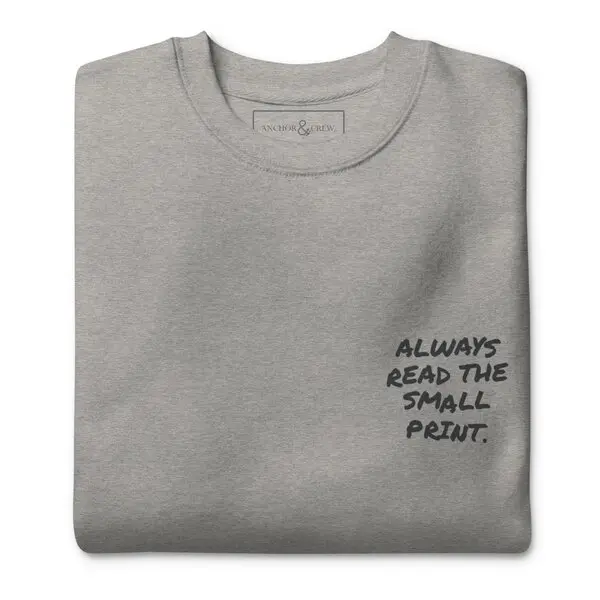 ANCHOR & CREW Organic Cotton Sweatshirt With Small Print Annotations - Grey
