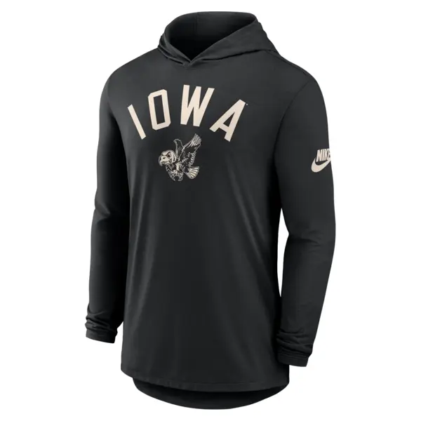 Nike Iowa Legacy Arch Dri-fit College Long-sleeve Hooded T-shirt - Black