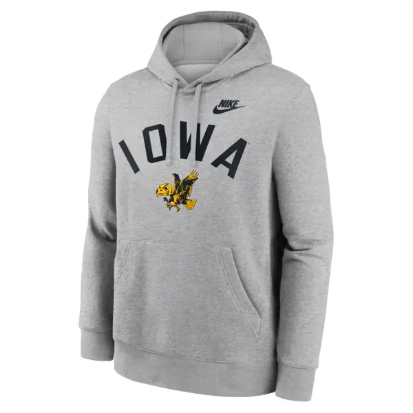 Nike Iowa Legacy Arch Club College Pullover Hoodie - Grey