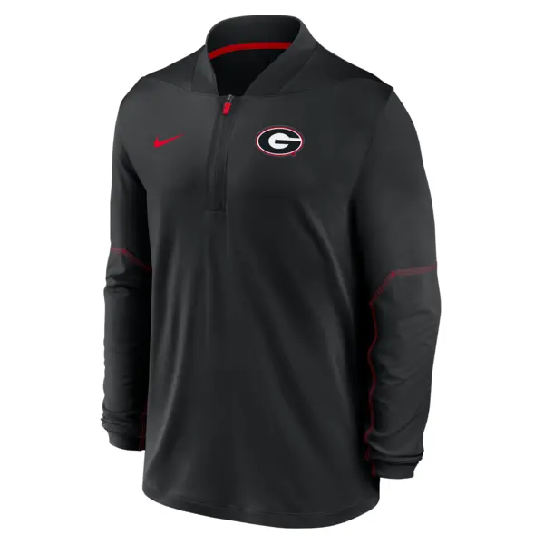 Nike Georgia Sideline Dri-fit College 1/2-zip Top - Black
