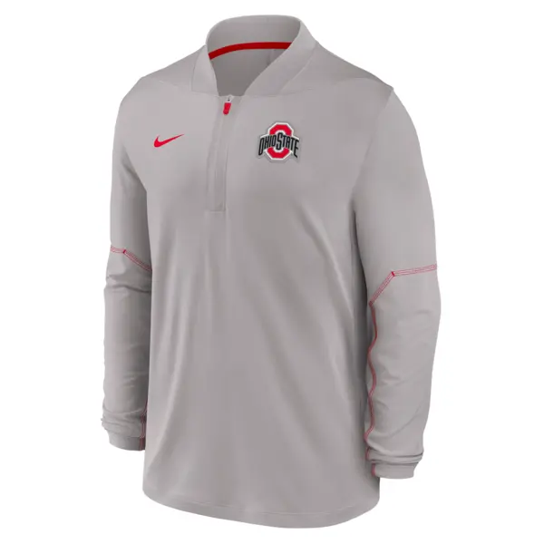 Nike Ohio State Sideline Dri-fit College 1/2-zip Top - Grey