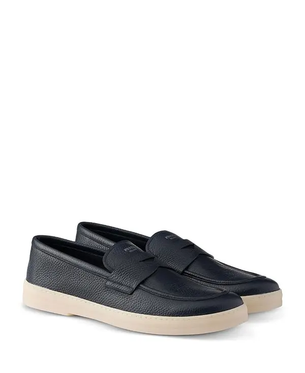 Prada Leather Loafers - Baltic Blue
