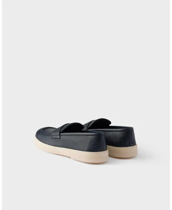 Prada Leather Loafers - Baltic Blue