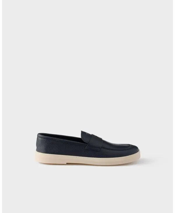 Prada Leather Loafers - Baltic Blue