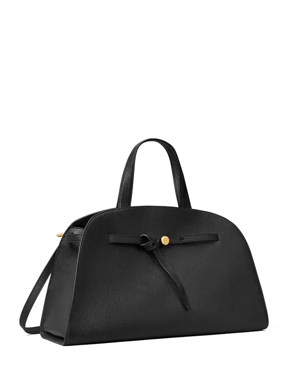 Tory Burch Romy Bauletto Leather Satchel - Black