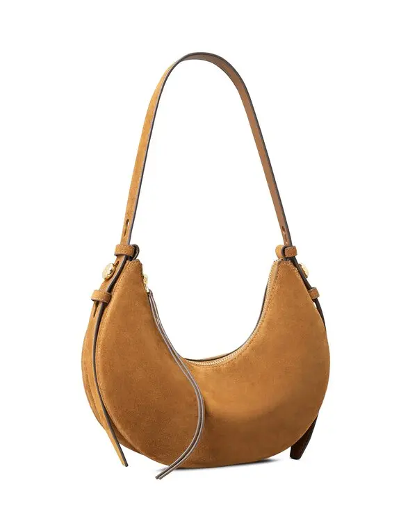 Tory Burch Romy Suede Shoulder Bag - Caramel