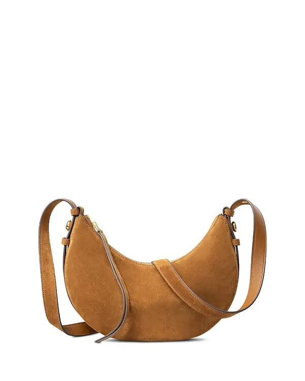 Tory Burch Romy Suede Shoulder Bag - Caramel