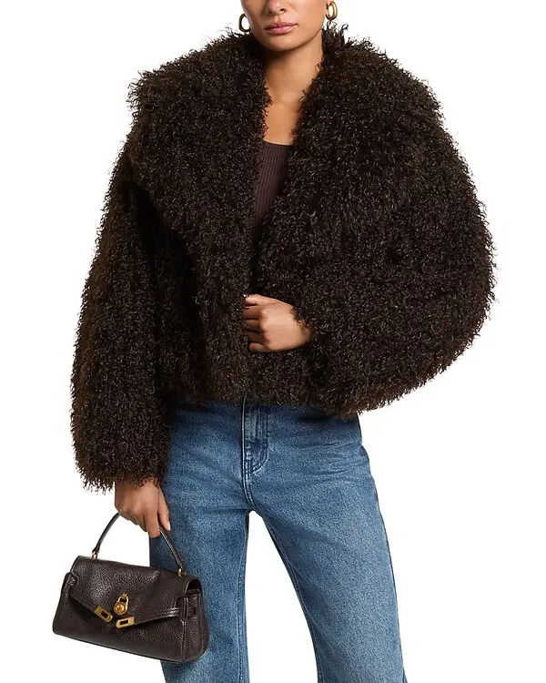 Michael Kors Cropped Faux Fur Peacoat