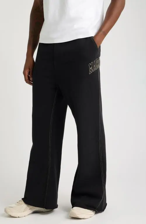 MARKET Big Stitch Open Leg Sweatpants - Black