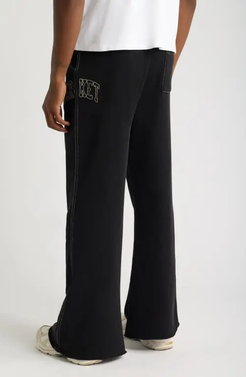 MARKET Big Stitch Open Leg Sweatpants - Black