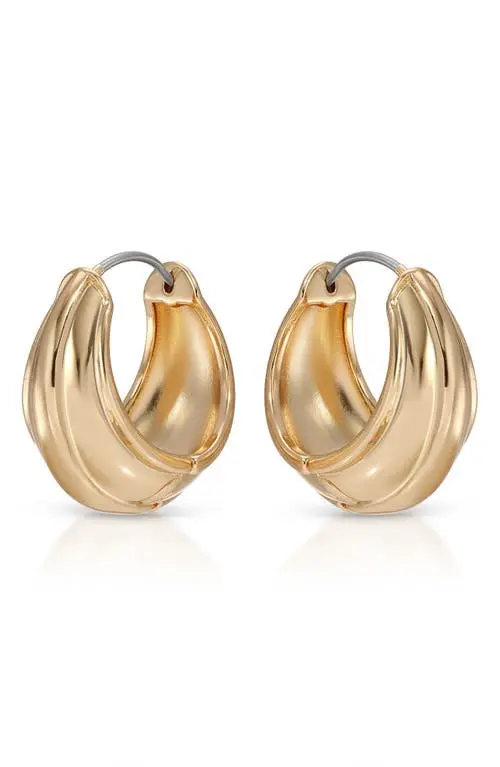 Ettika Modern Ridge Huggie Hoop Earrings