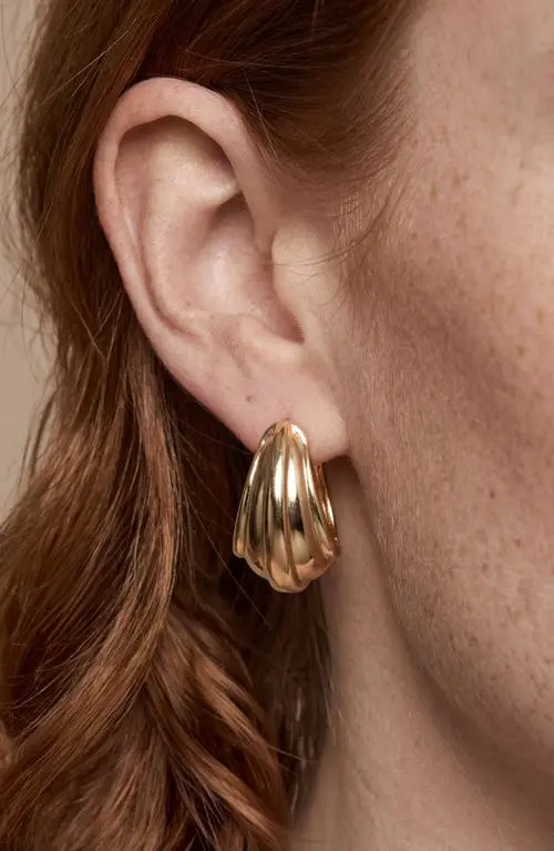 Ettika Modern Ridge Huggie Hoop Earrings