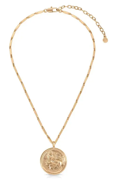 Ettika Equestrian Medallion Pendant Necklace - Gold