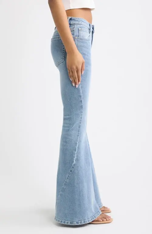 FADE OUT LOUD Twisted Seam Low Rise Bell Bottom Jeans