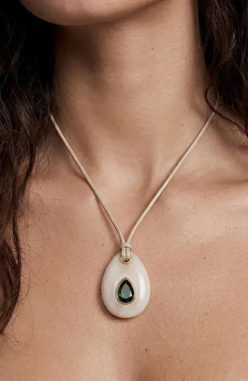 Ettika Teardrop Cord Pendant Necklace - Cream